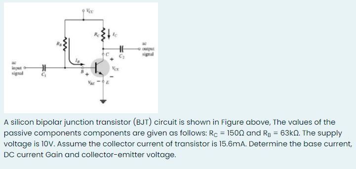 Solved RO HE Vox A silicon bipolar junction transistor (BJT) | Chegg.com
