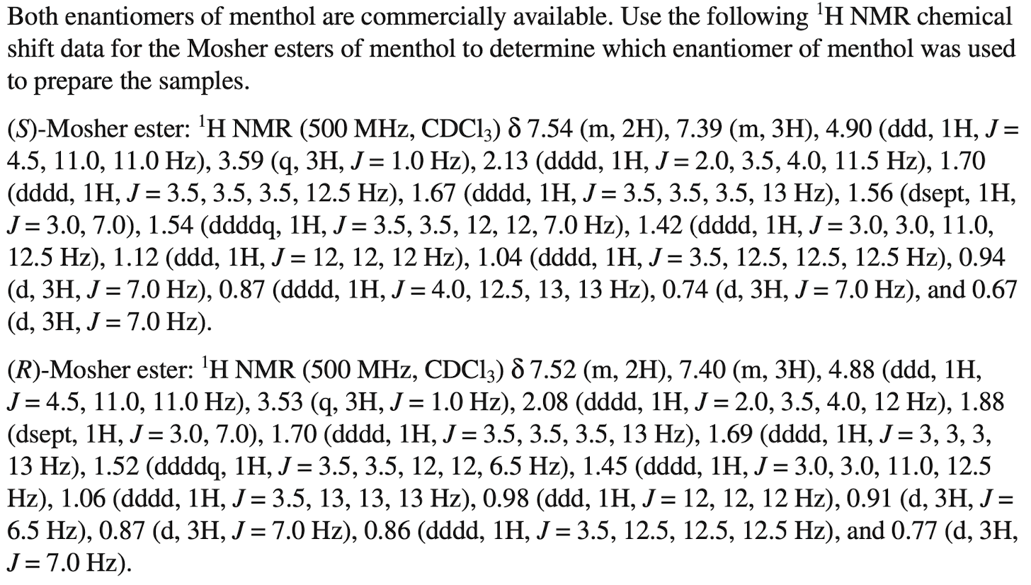Both enantiomers of menthol are commercially | Chegg.com