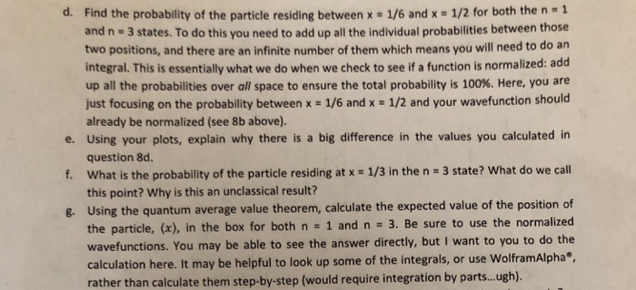 Solved 1D Particle in a Box a. Plot the n 1 and n 3 | Chegg.com