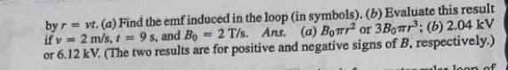Solved Problem 2-14-3. Expanding círcular loop. A circular | Chegg.com