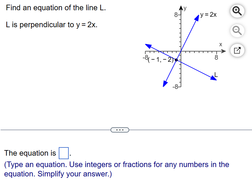 Solved Find an equation of the line L. L is perpendicular to | Chegg.com