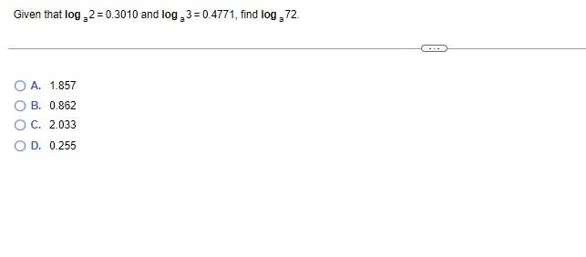 Solved Given that log 2=0.3010 and log ,3= 0.4771, find | Chegg.com