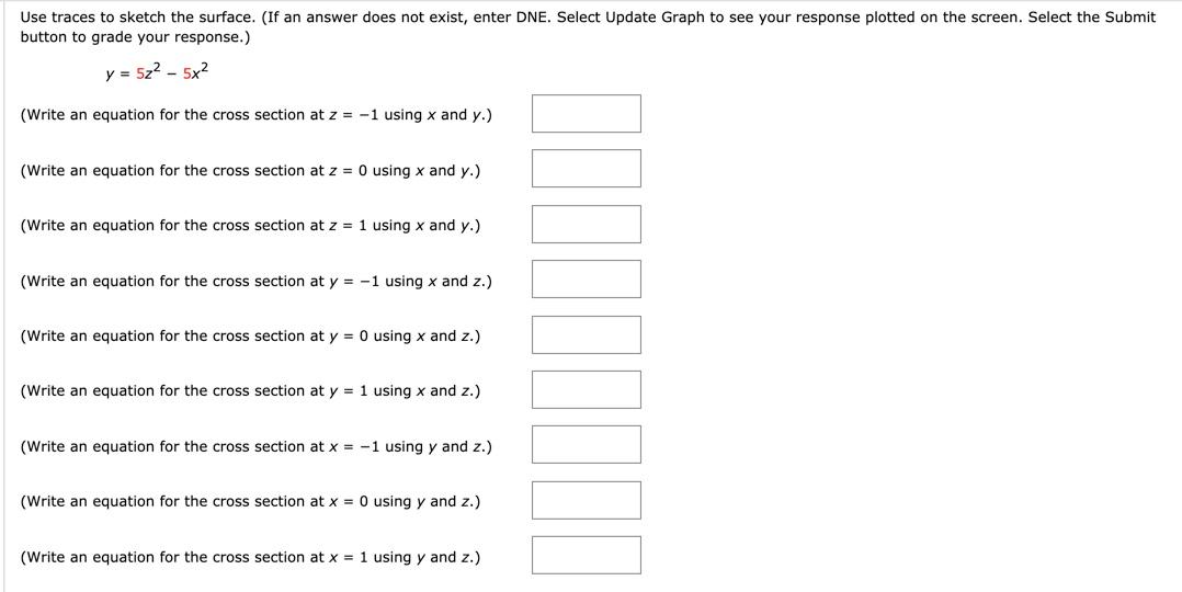 Solved Use traces to sketch the surface. (If an answer does | Chegg.com