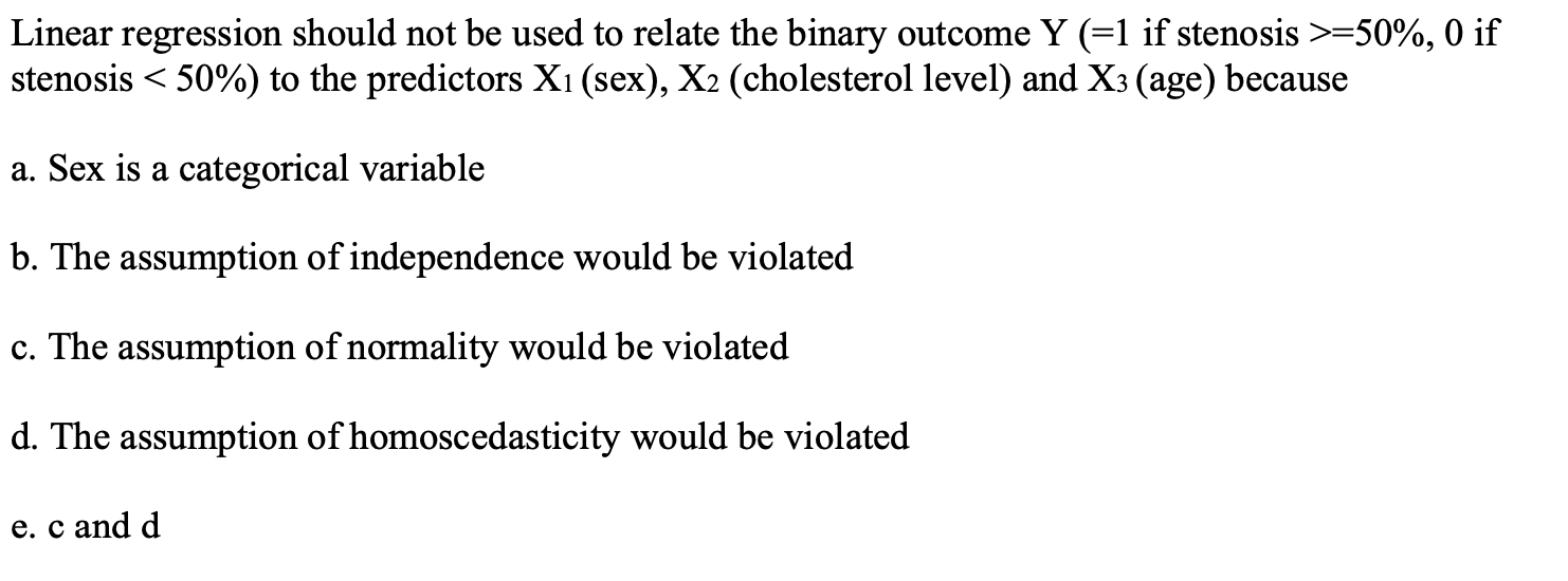 Solved Linear regression should not be used to relate the | Chegg.com
