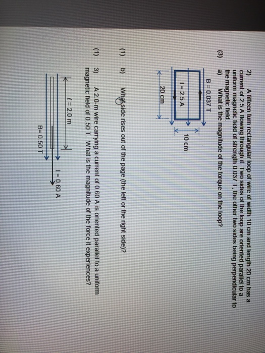 Solved A fifteen turn rectangular loop of wire of width 10 | Chegg.com