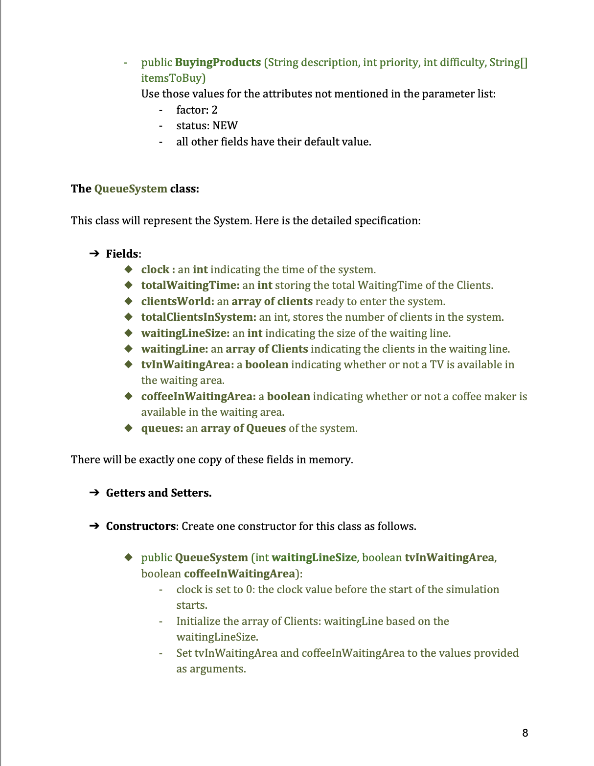 Solved I just need to know how would the QueueSystem would | Chegg.com