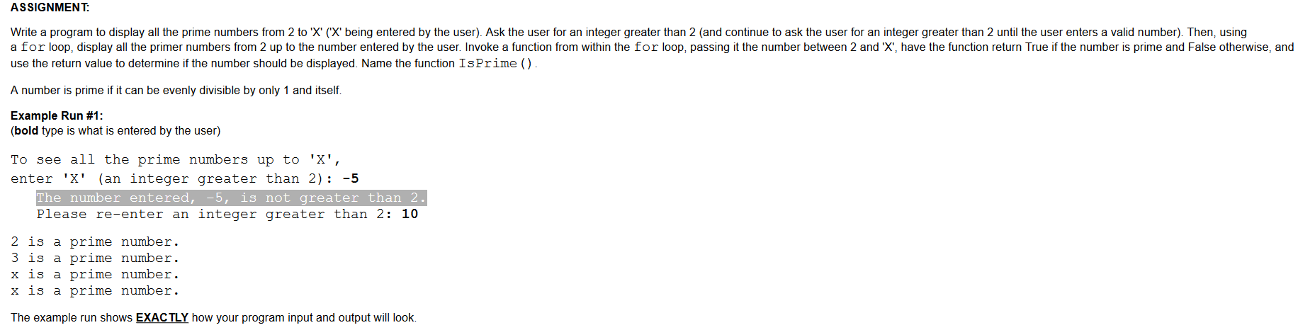 Solved ASSIGNMENT: Write a program to display all the prime | Chegg.com