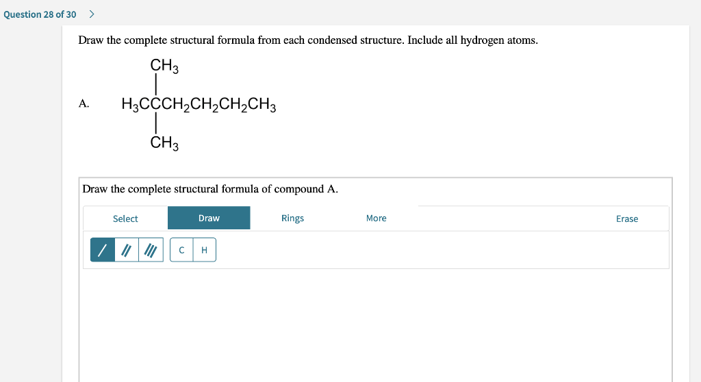 Solved Question 28 of 30 > Draw the complete structural | Chegg.com