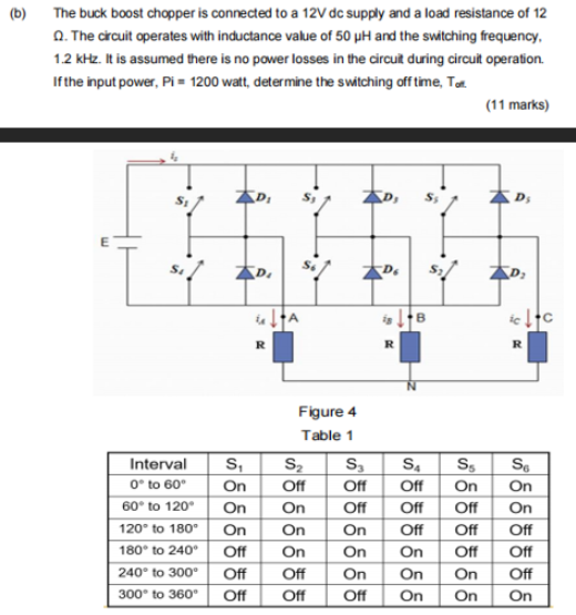 Solved (b) The buck boost chopper is connected to a 12V dc | Chegg.com