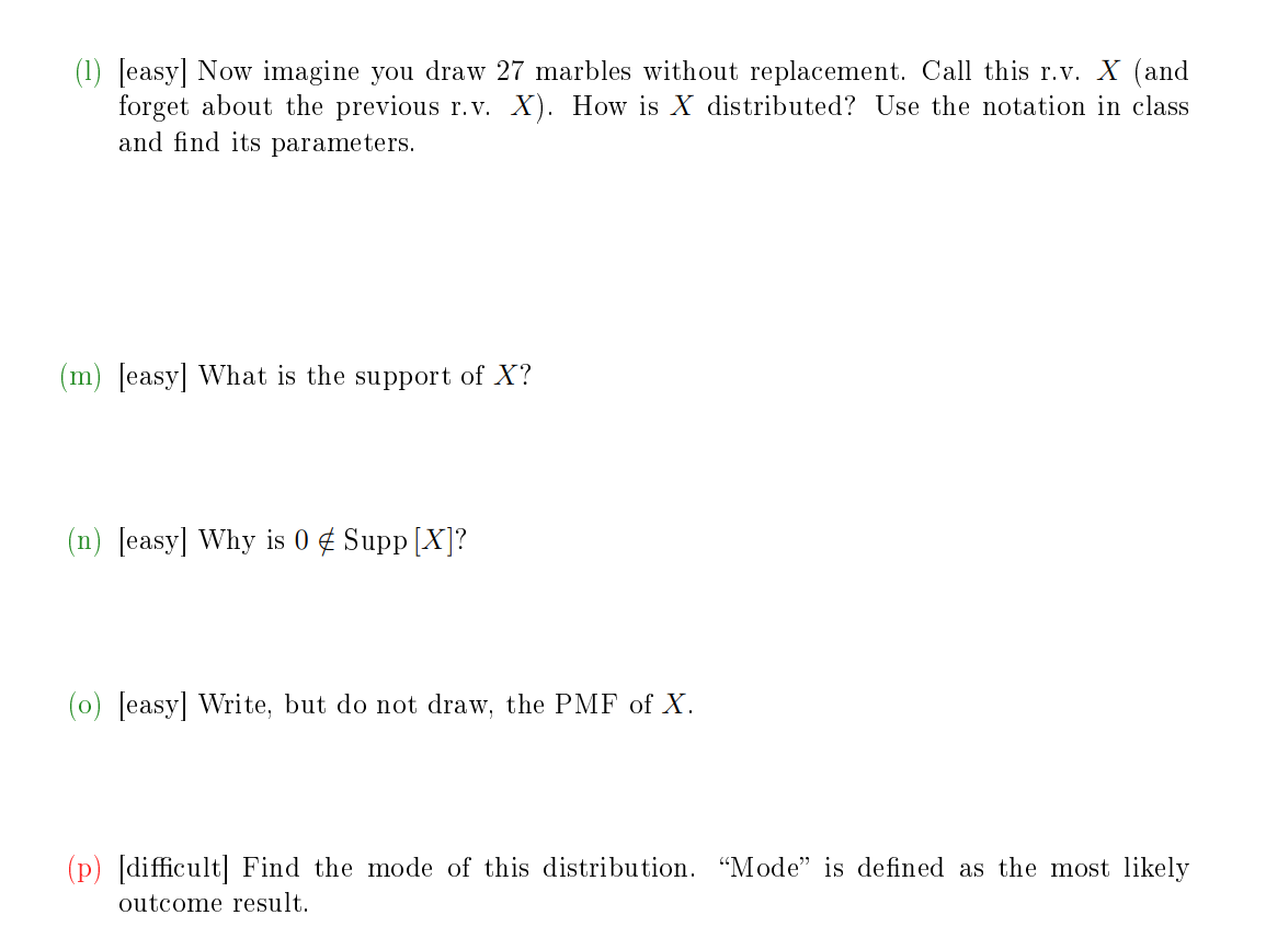 Solved The hypergeometric is sampling "without | Chegg.com