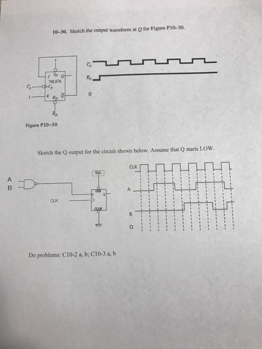 Solved Sketch the output waveform at Q for Figure P10-30. | Chegg.com