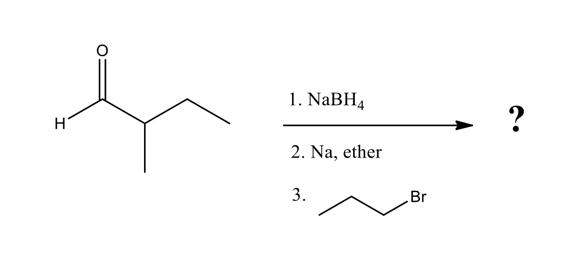 Solved 1. NaBH4 ? 2. Na, ether 3. | Chegg.com