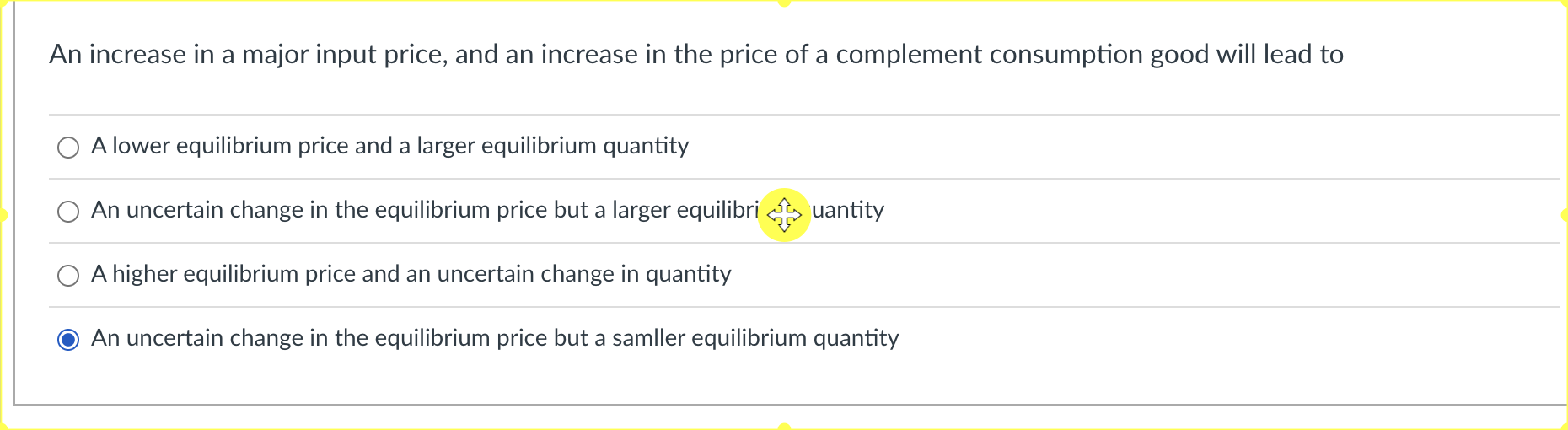 Solved An increase in a major input price, and an increase | Chegg.com