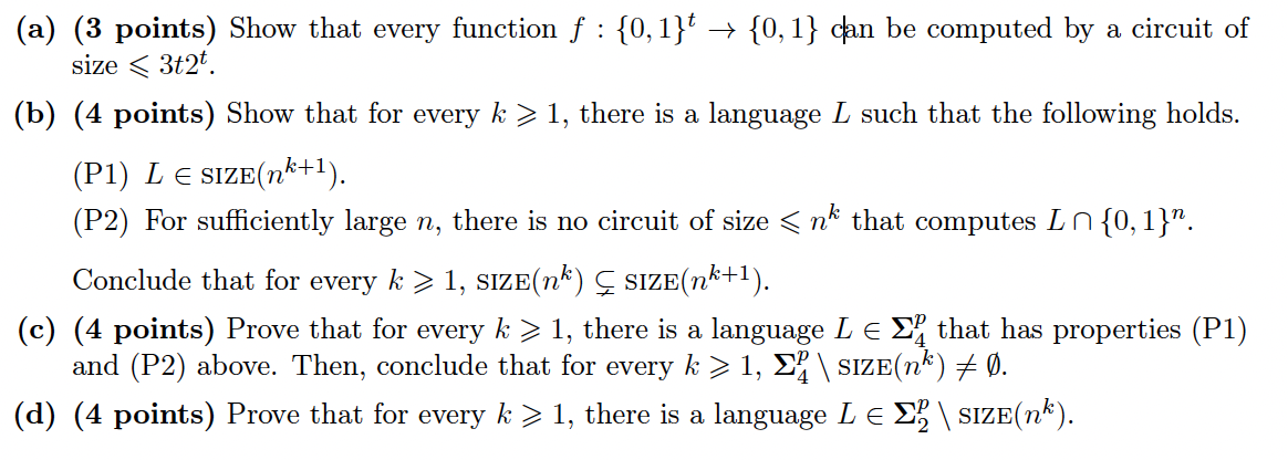 Solved (a) (3 points) Show that every function | Chegg.com