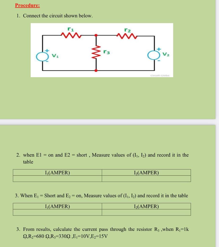 Solved Electrical cct DC lab. Experiment No. (6): | Chegg.com