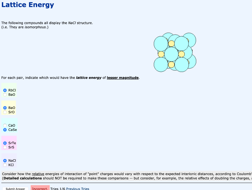 Solved Lattice Energy The following compounds all display | Chegg.com