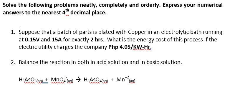 Solved Solve the following problems neatly, completely and | Chegg.com