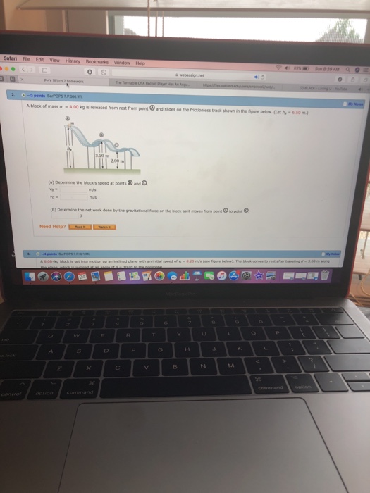 Solved Determine the blocks speed at point a and b | Chegg.com