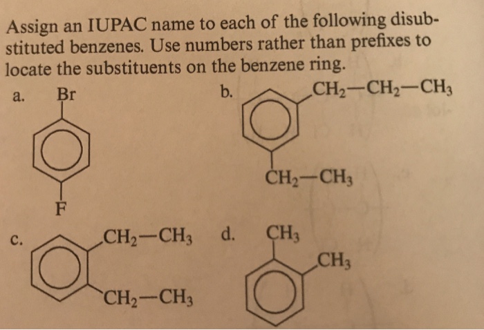 Solved Assign an IUPAC name to each of the following disub- | Chegg.com