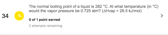 Solved 31 An experimental plot of In(Pvap) vs. 1/T is | Chegg.com