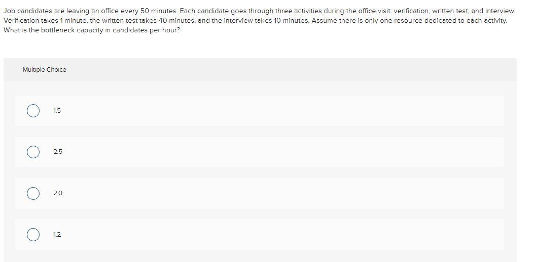 Solved lob candidates are leaving an office every 50 | Chegg.com