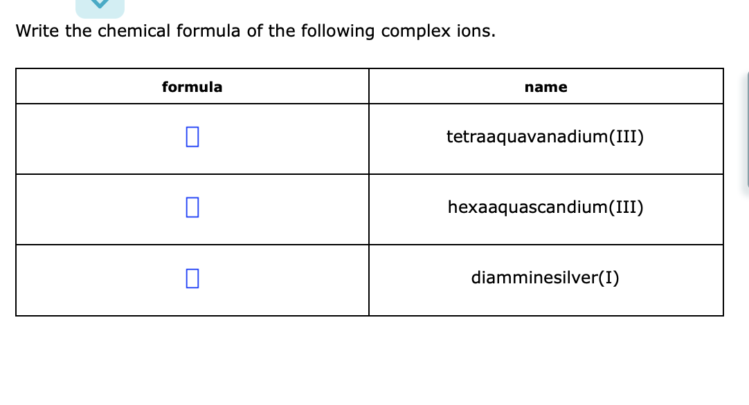 Solved Write the chemical formula of the following complex | Chegg.com