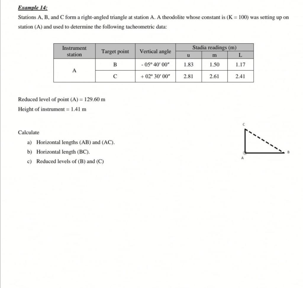 Solved Example 14: Stations A, B, and C form a right-angled | Chegg.com