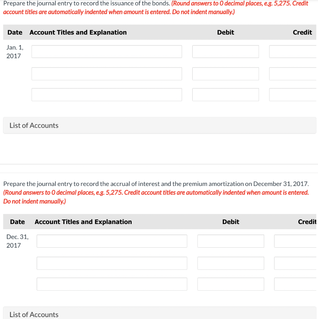 Solved Prepare the journal entry to record the issuance of | Chegg.com
