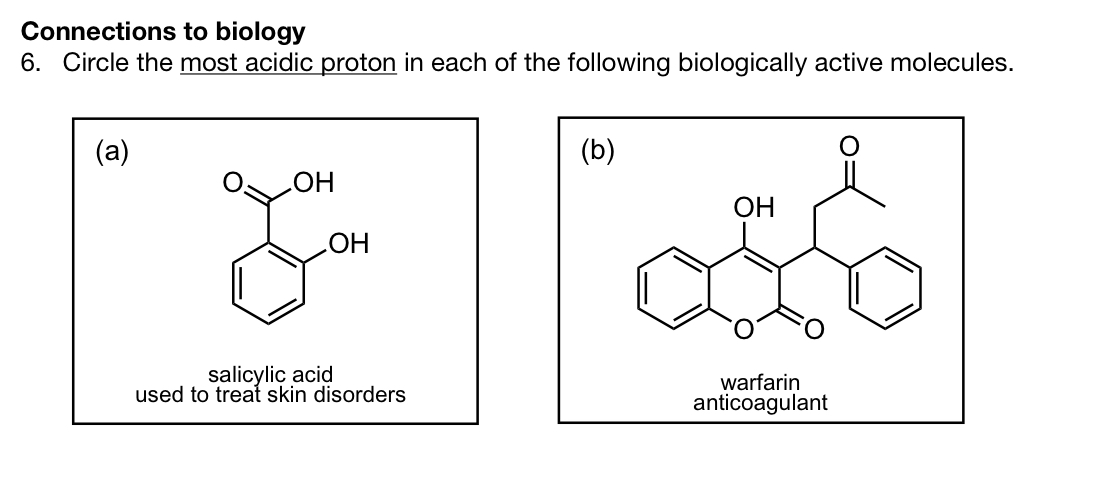 Solved Circle the most acidic proton in each of the | Chegg.com