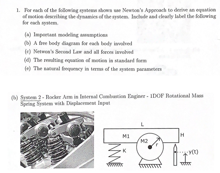 Solved 1. For each of the following systems shown use | Chegg.com