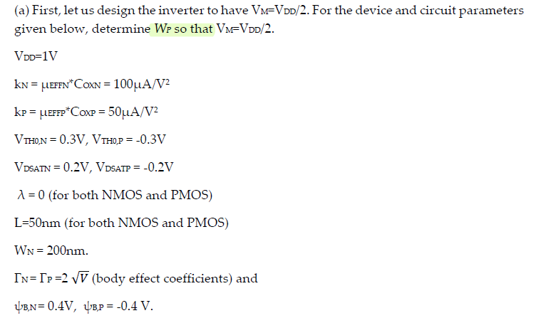 (b) Now, suppose due to process variations, kN | Chegg.com