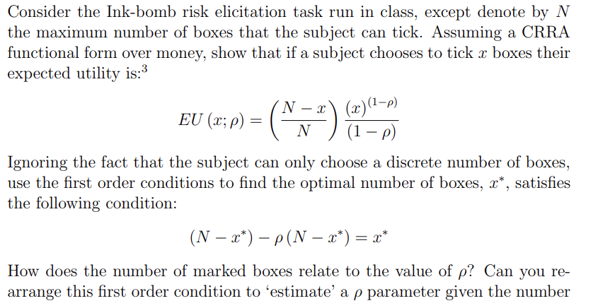 Solved Consider the Ink-bomb risk elicitation task run in | Chegg.com