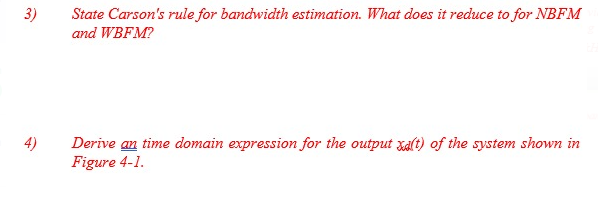 Solved 3) State Carson's rule for bandwidth estimation. What | Chegg.com