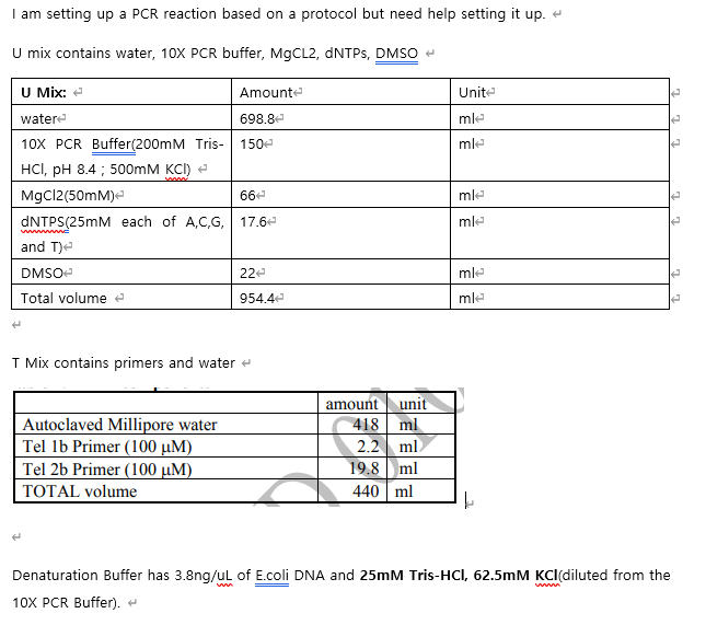 Solved I am instructed to add 30uL of denaturation buffer | Chegg.com