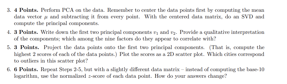 Solved Problem 3 (20 Points): PCA: Best Places to Live The | Chegg.com