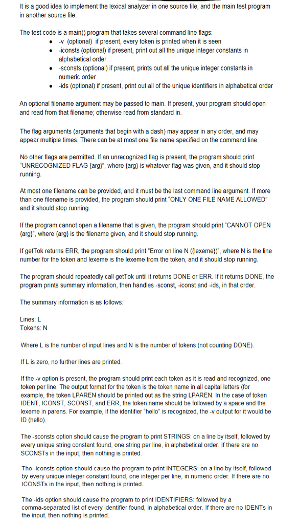 Solved Create a C++ program. Use int main(int argc, char* | Chegg.com