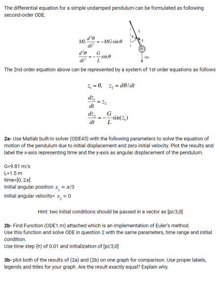 Solved I need part 2B done using the ODE1.m code provided. | Chegg.com