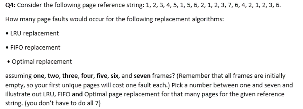 Solved Q4: Consider the following page reference string: | Chegg.com