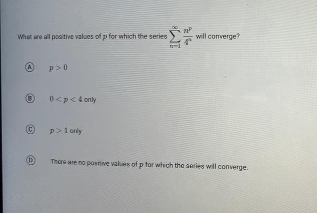 Solved What are all positive values of p for which the | Chegg.com