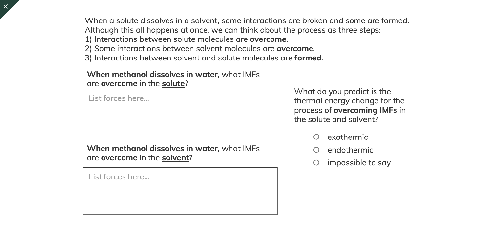 Solved When a solute dissolves in a solvent, some | Chegg.com