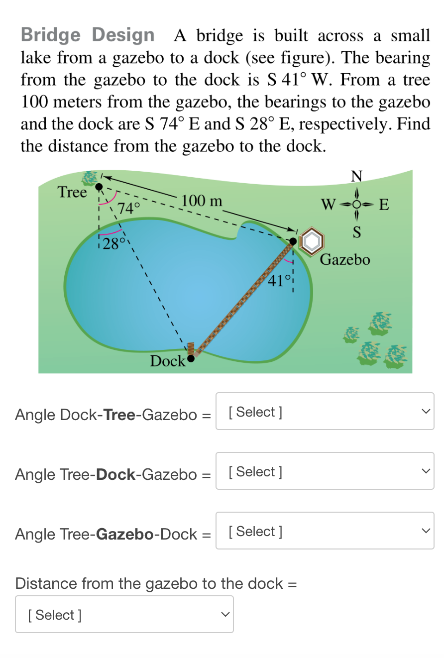 Solved Bridge Design A bridge is built across a small lake | Chegg.com