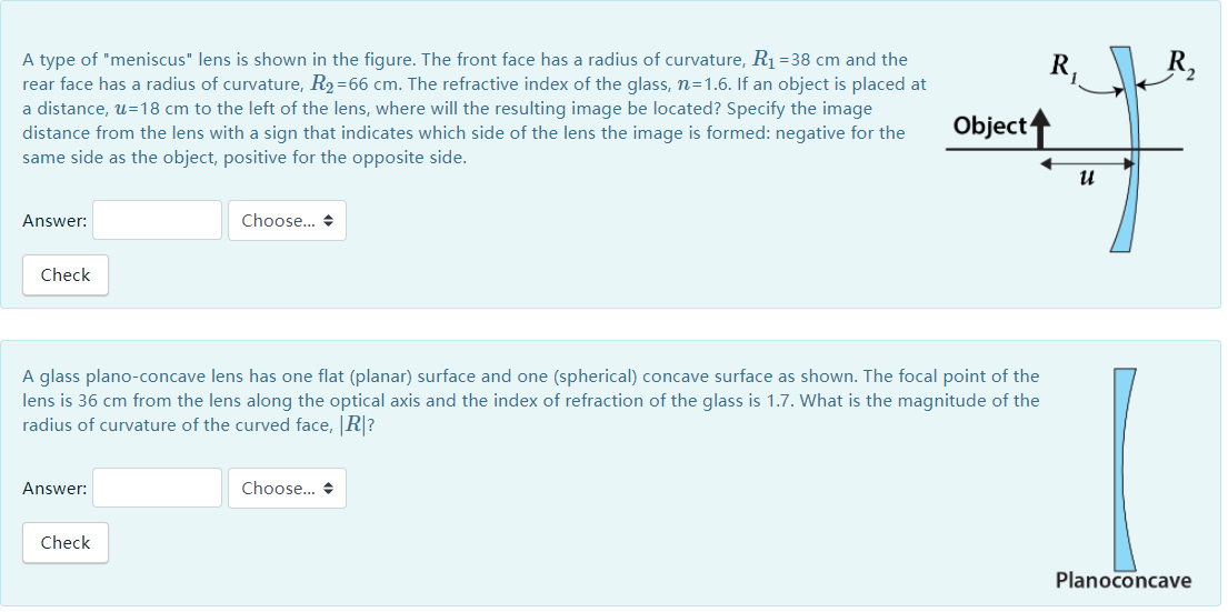 Solved ş, A type of "meniscus" lens is shown in the figure. | Chegg.com