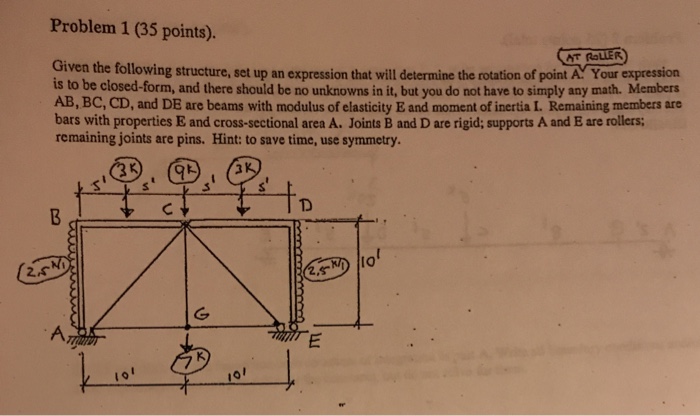 Solved Problem 1 (35 points). AT RoLLER iven the following | Chegg.com
