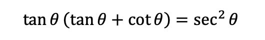 Solved tanθ(tanθ+cotθ)=sec2θ | Chegg.com