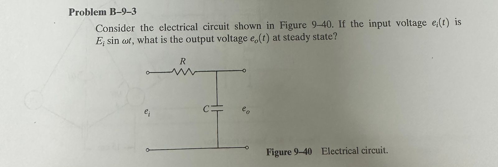 Solved Consider the electrical circuit shown in Figure 9-40. | Chegg.com