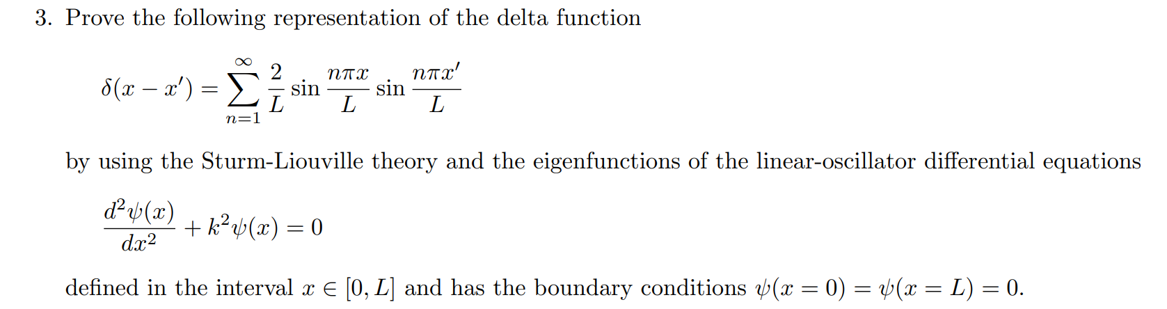 Solved 3. Prove the following representation of the delta | Chegg.com