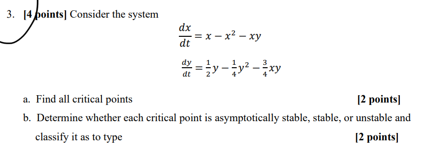 Solved 3. [4 points] Consider the system | Chegg.com