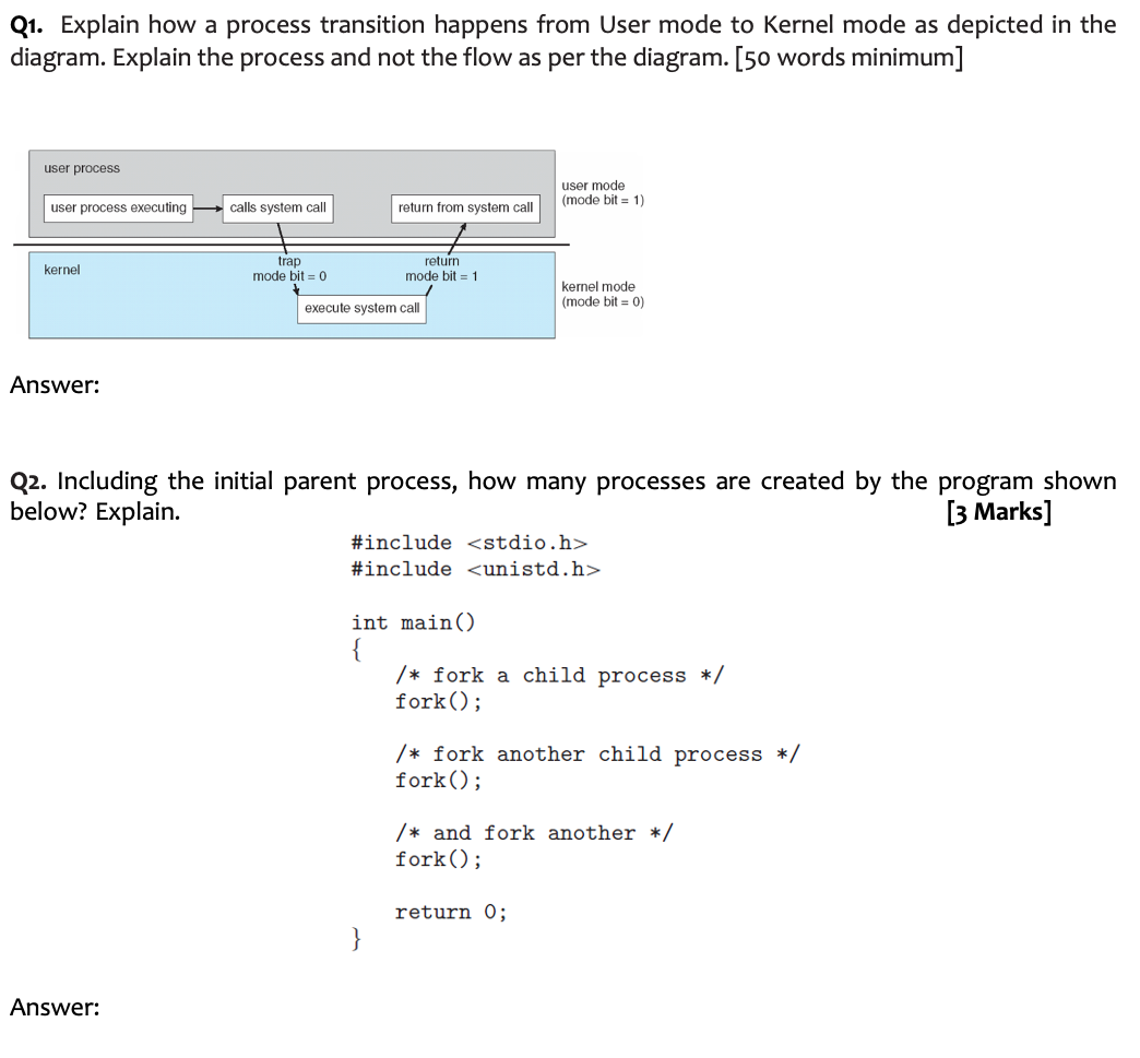 Solved Q1. Explain how a process transition happens from | Chegg.com
