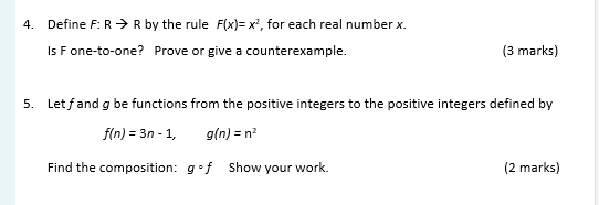 Solved 4. Define F: R → R by the rule F(x)= x?, for each | Chegg.com