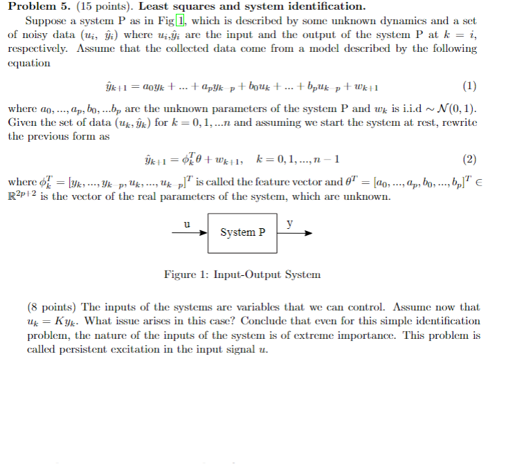 Problem 5. (15 points). Least squares and system | Chegg.com